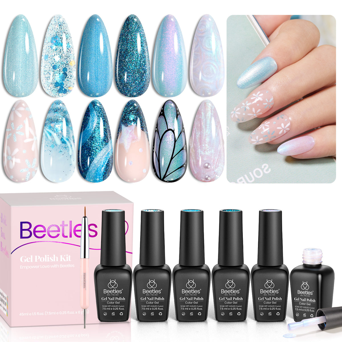 Blue Lakeside - 6 Colors Gel Polish Set – Beetles UK