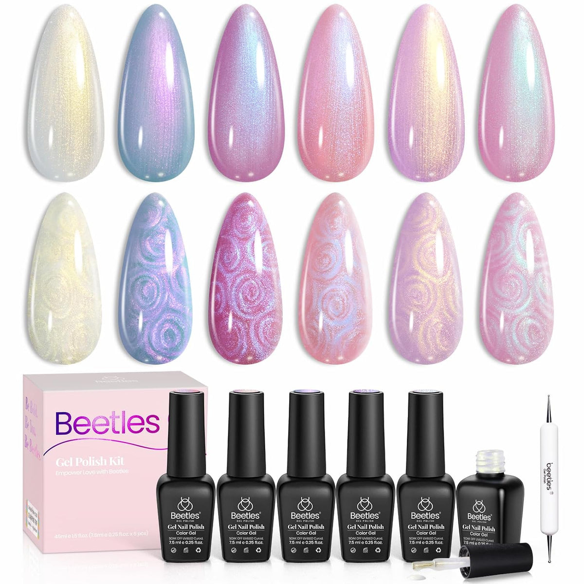 Playful Siren Pearl Nebula Halo Gel Polish Set Shimmering Mermaid ...