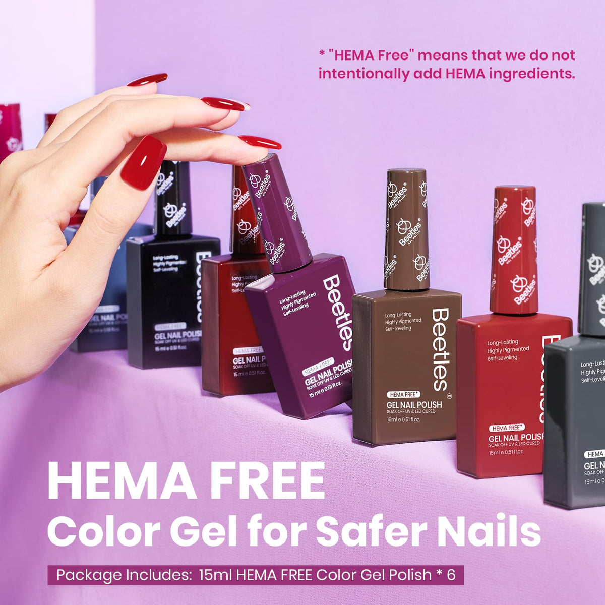 Beetles Midnight Elegance Hema Free Gel Polish Set - Colorful Bottle 6 ...