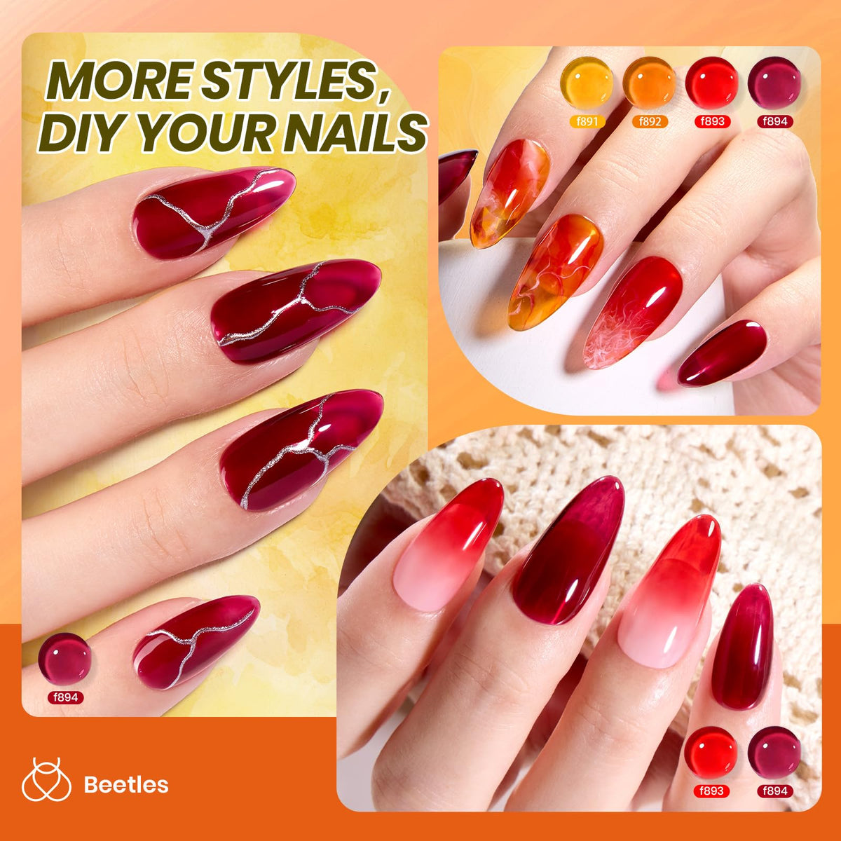 Beetles Gel Polish Long Lasting Sheer Glow Spring Nails - 6 Colors Nai ...